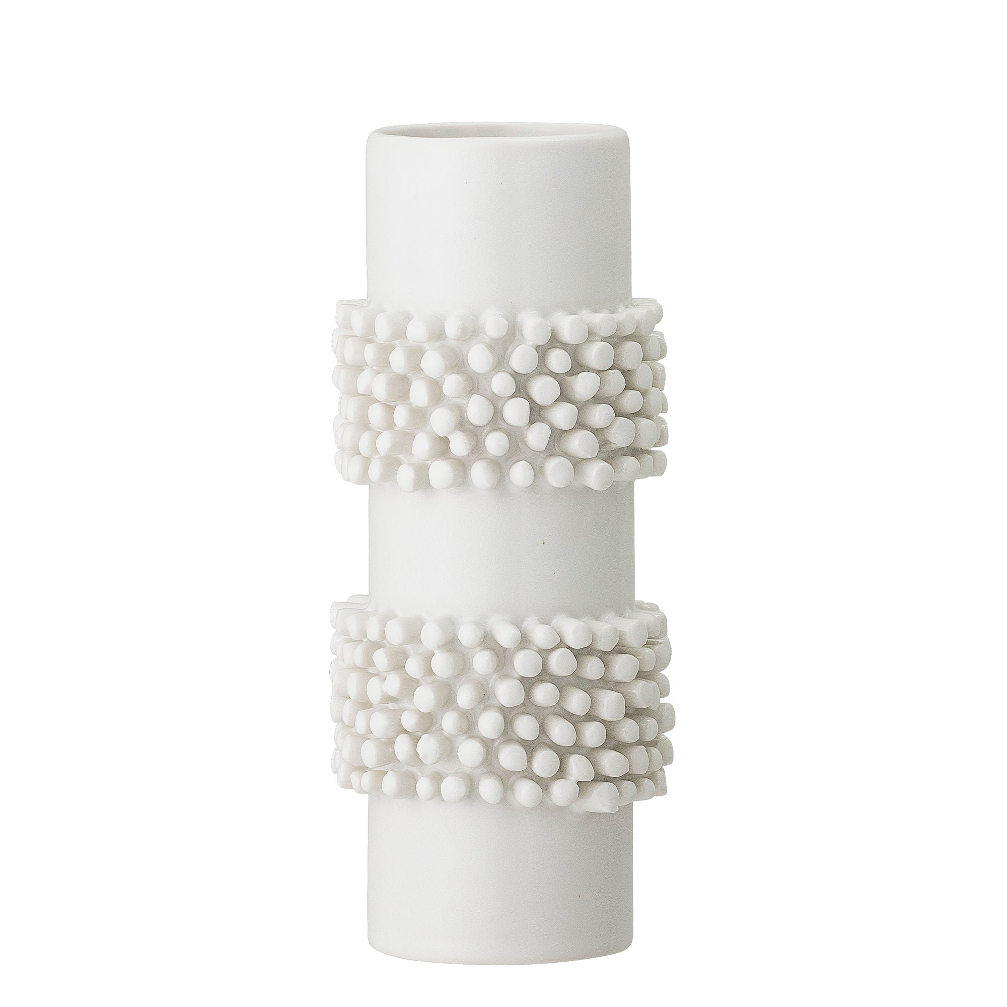 Bloomingville Barrit Vase, Weiß, Steingut – LaLe Living